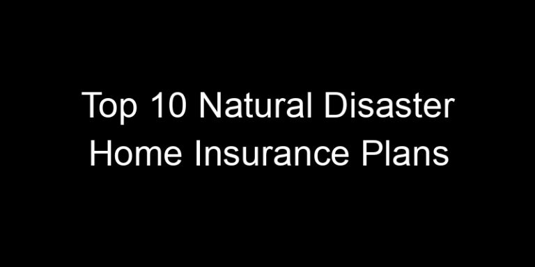 Top 10 Natural Disaster Home Insurance Plans | DANDAN10